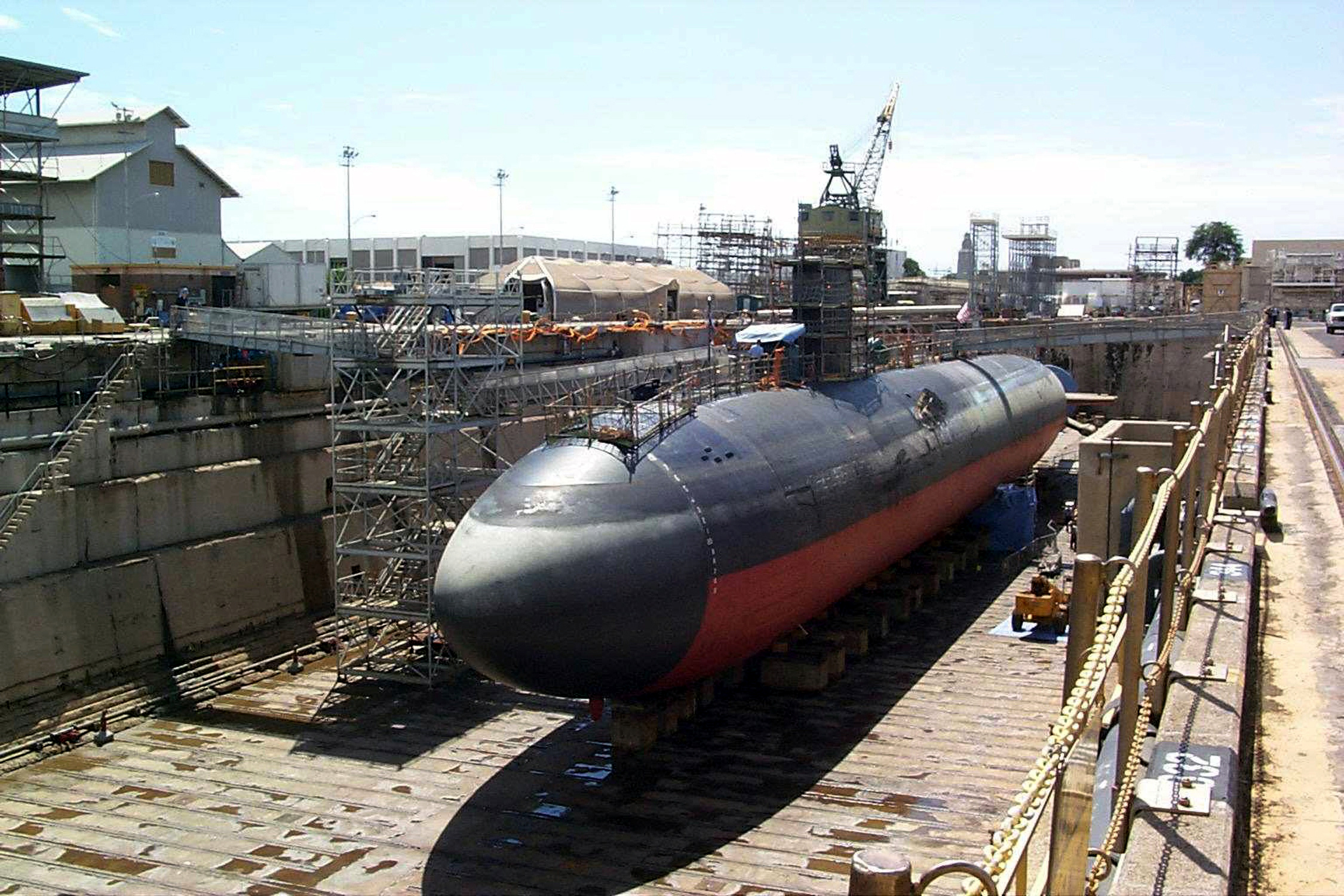 OMSK (K-186) Oscar-class cruise missile submarine in floating dock at ...